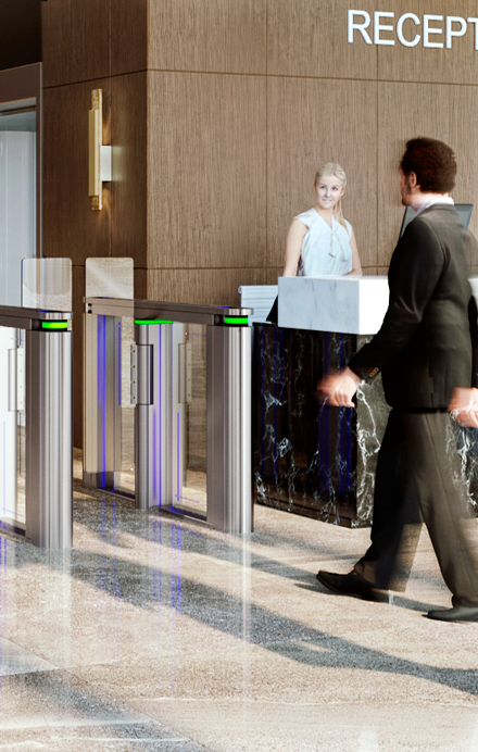 Speed Gates Sleek and Sophisticated for Building Lobbies | JAVIN